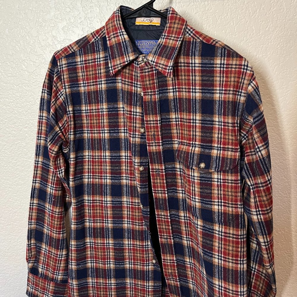Vintage Lobo By Pendleton 1970s Wool Plaid Shirt Size… - Gem